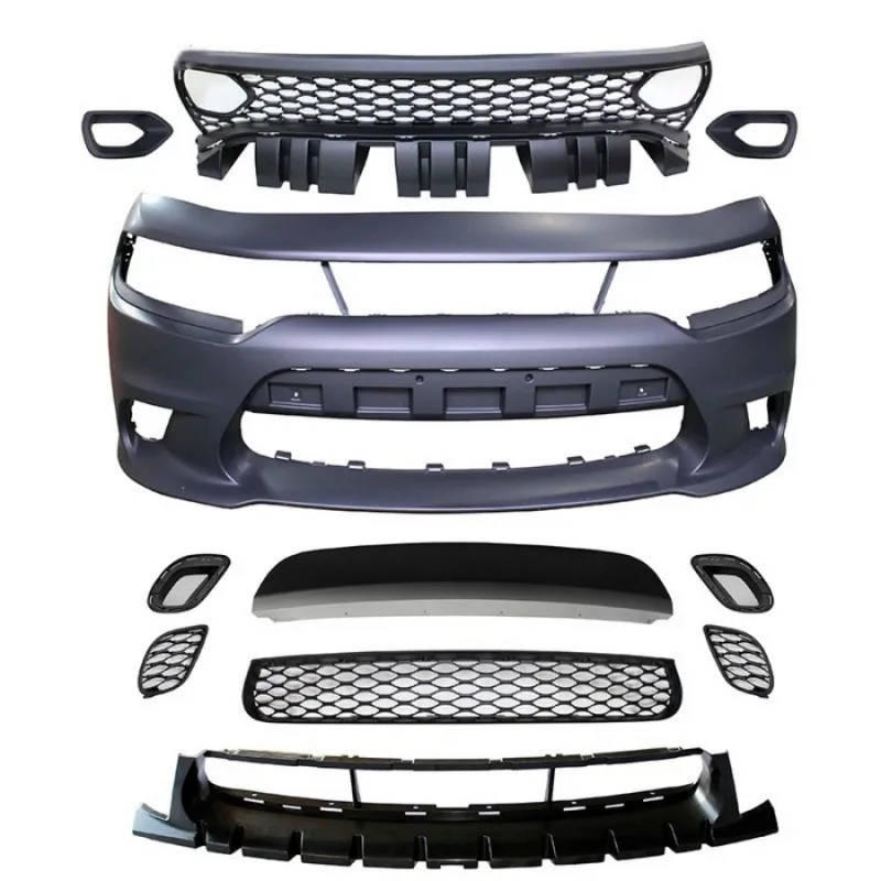 Auto Body Kit Hellcat Style ABS Front Bumper Without Lamp Hole for ...