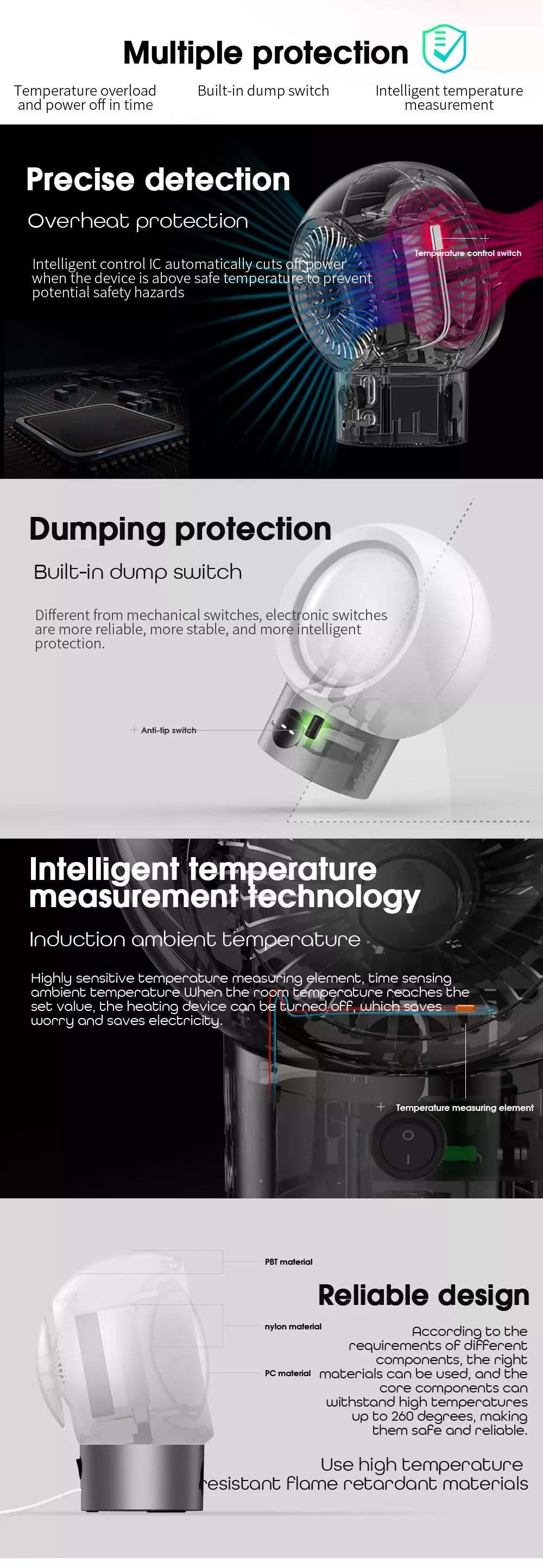 Cheap Ptc Ceramic Infrared Overheat Protection Portable Heating Warm ...