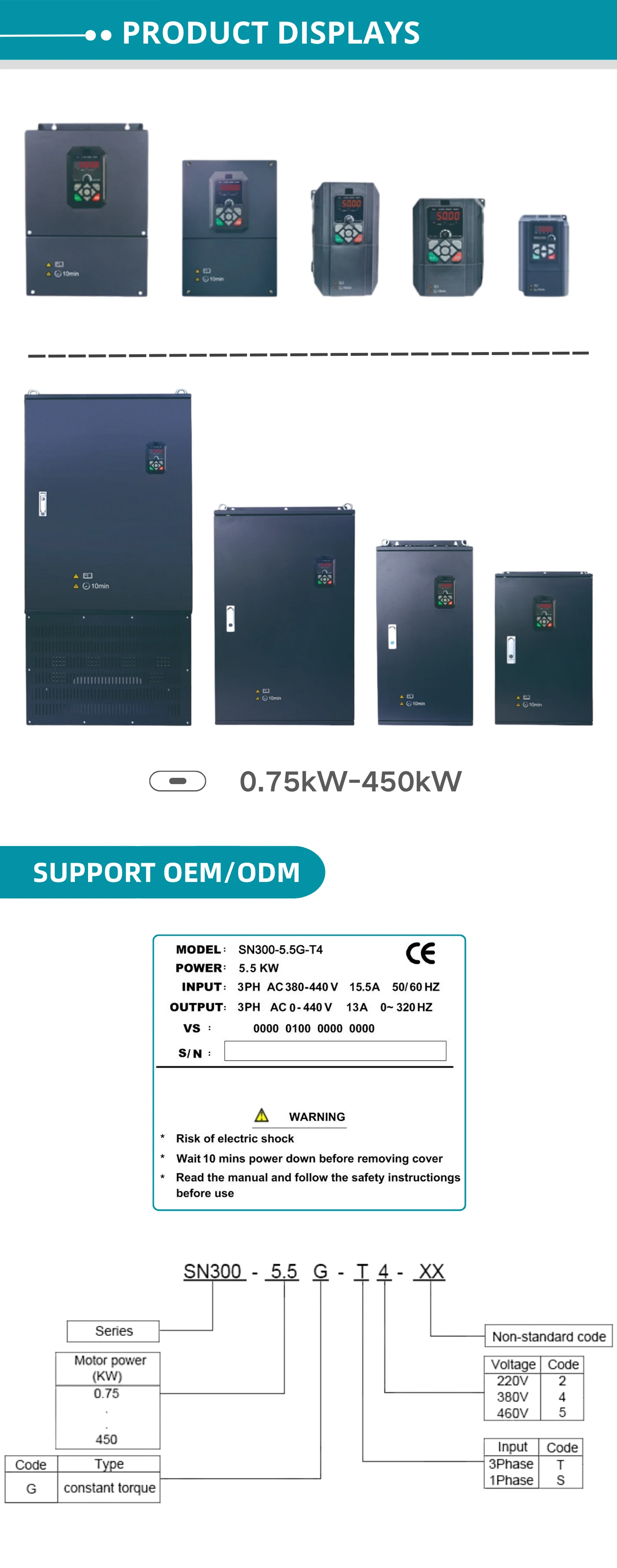 Safesav SN300 1 Phase Input VFD 1.5kW with Analog Digital I/O for AC ...