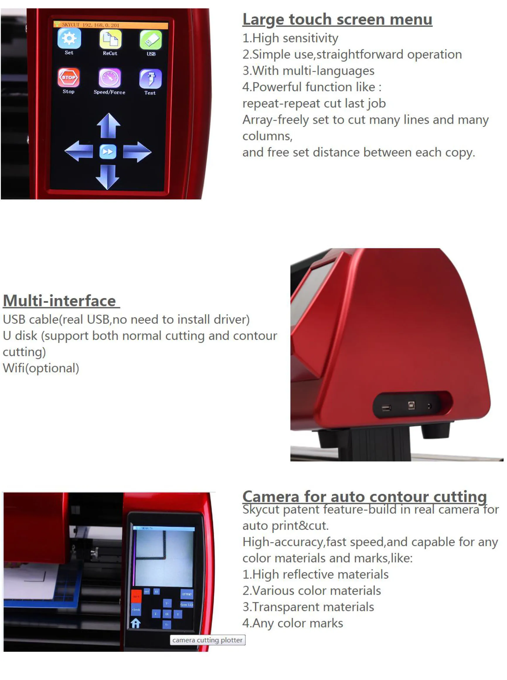 Gwin High Quality Cutting Plotter V60 Camera Edge Patral Cutting Mutil ...