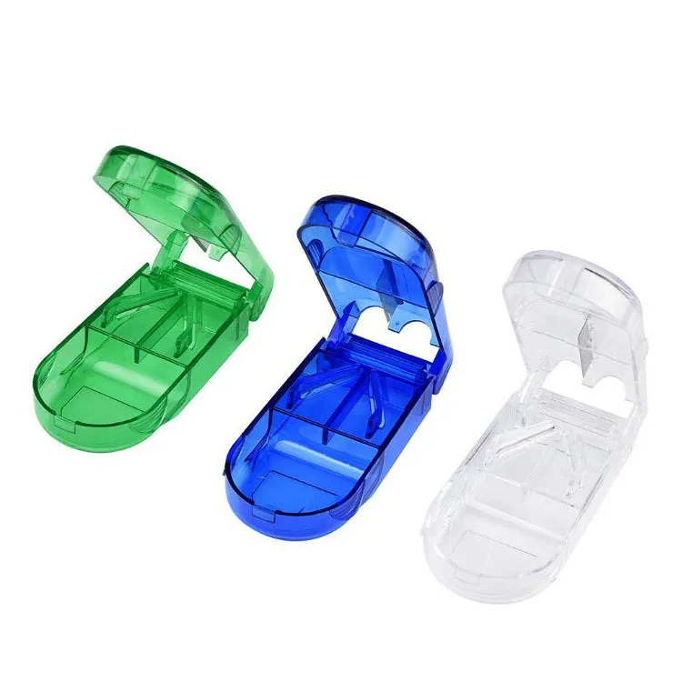 Portable Professional Plastic Pill Cutter Splitter Storage Compartment ...