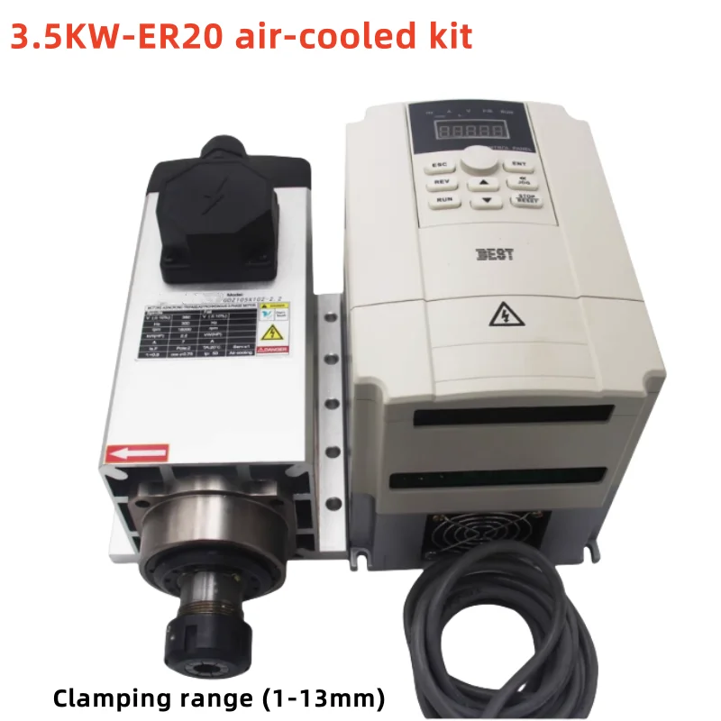 Carving Electromechanical Spindle Motor Set 800W1.5/2.2/5.5KW Brushless High-speed Motor Kit CNC ...