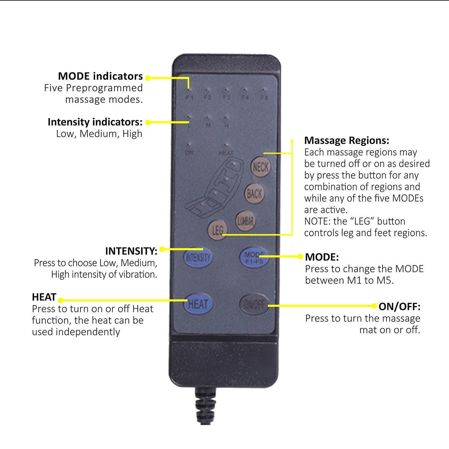 Mostar Portable Electric Vibration Massage Mattress With Heating ...