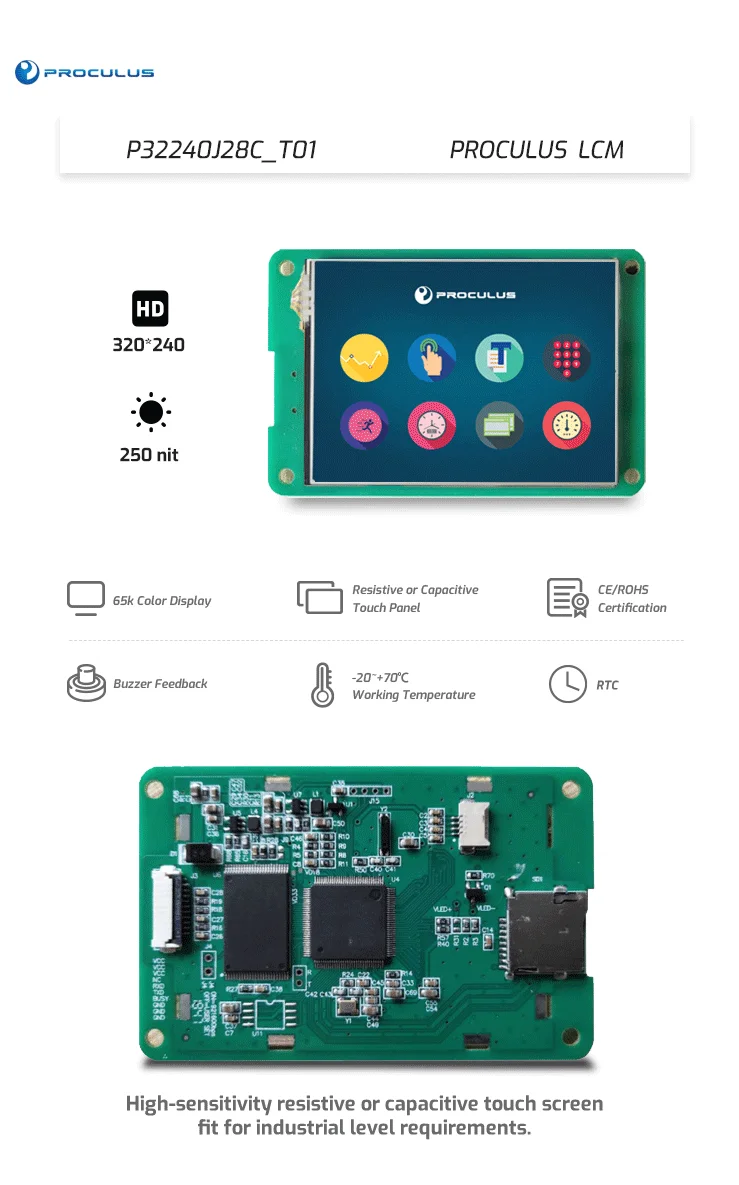 Proculus 2.8 inch uart tft esp32 display HMI LCD Controlment Project ...