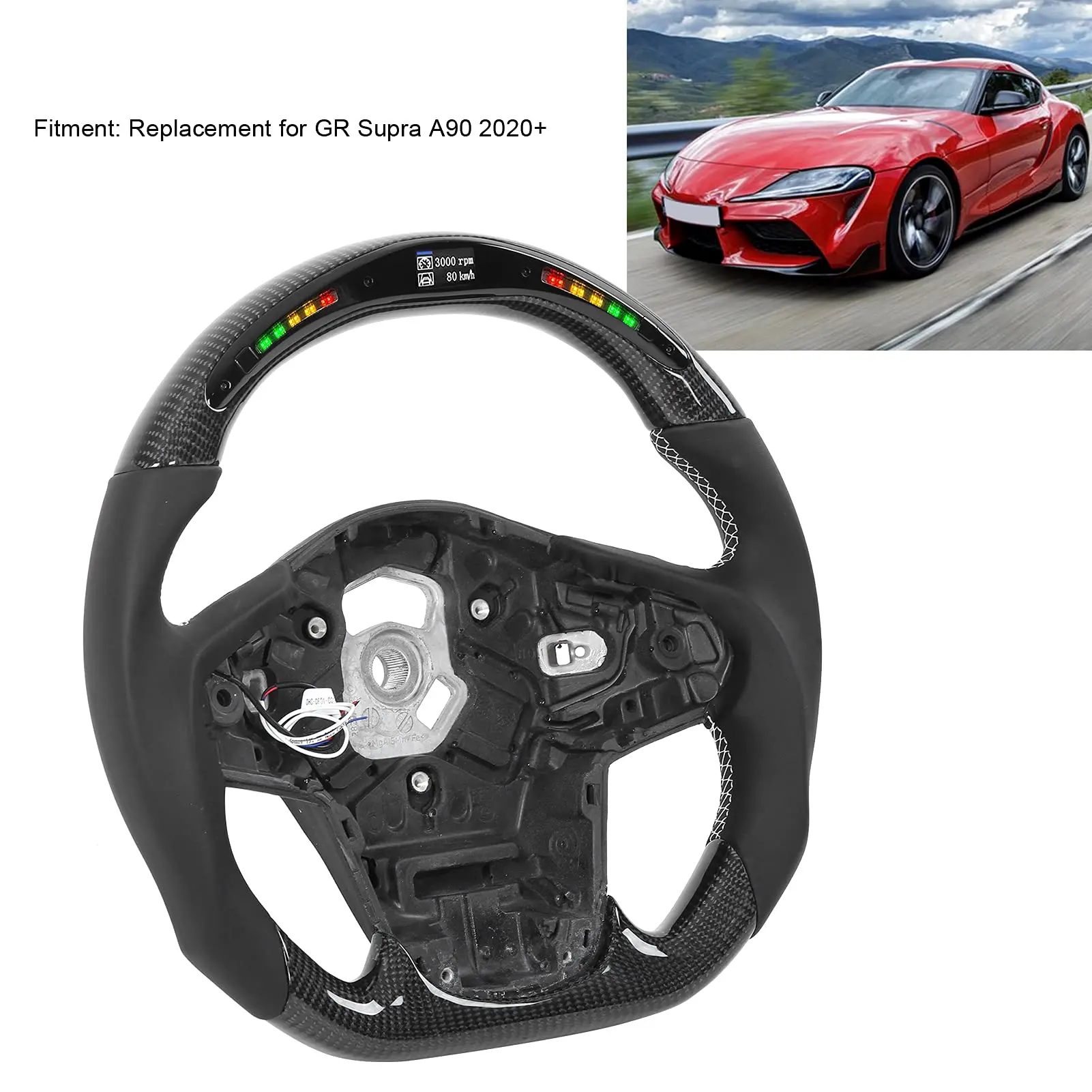 Carbon Fiber Steering Wheel Led Shift Lights Display Steering Wheel ...