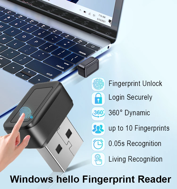 USB Mini Fingerprint Scanner Portable Biometric USB Logger for Windows ...