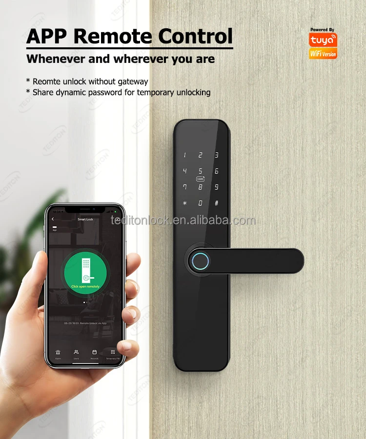 Wifi Zigbee Mobile App Smart Home Electronic Door Lock Aluminum ...