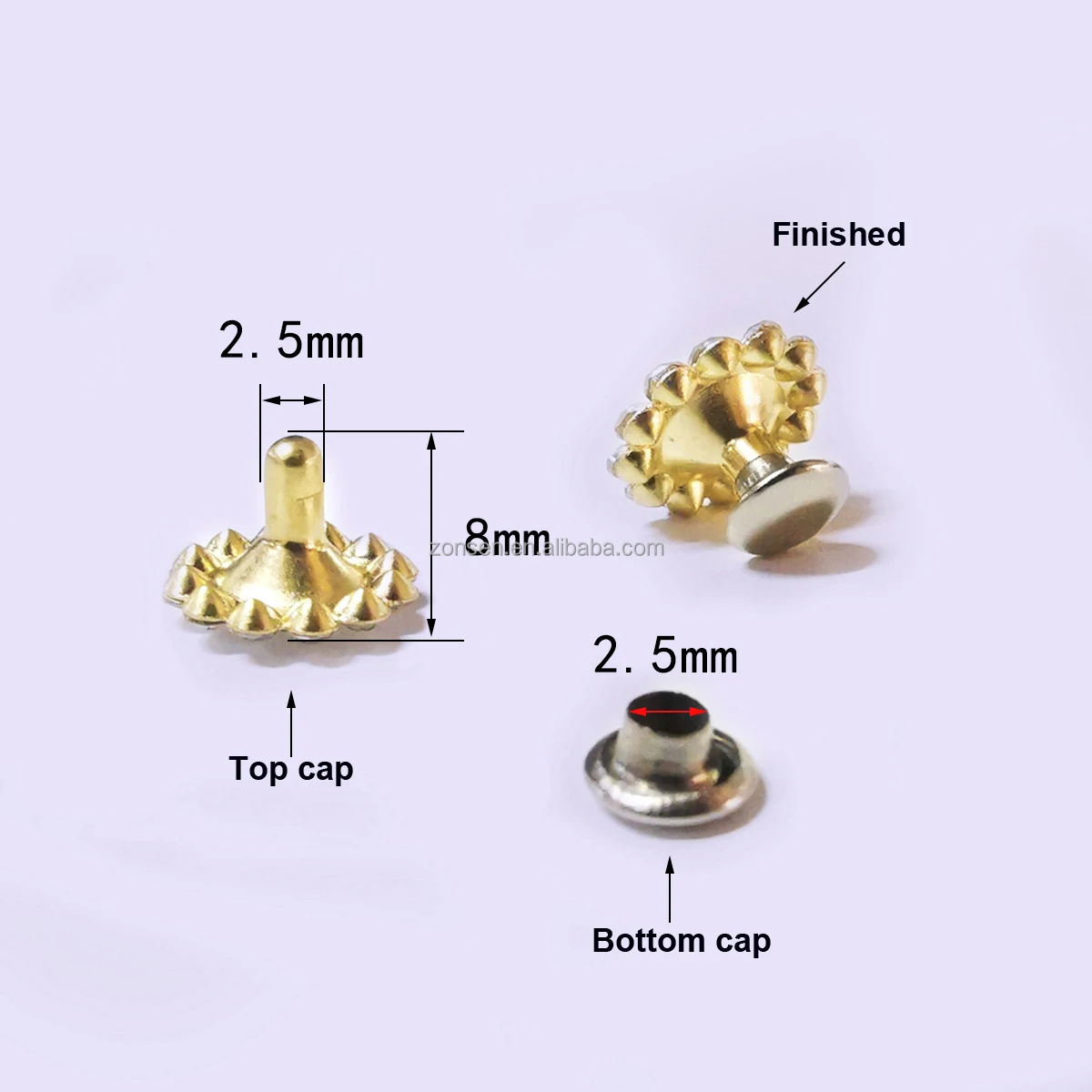 Wholesale Garment Accessories 11mm Flower Shaped Metal Rivets Bling ...