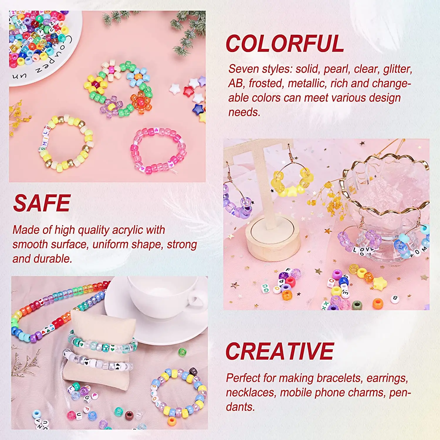 3250pcs Pony Beads Set 96 Colors for DIY Jewelry Making