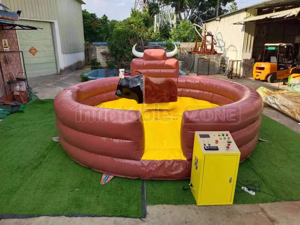 Brown Bouncing Competitive Mechanical Bull Riding Inflatable Game ...