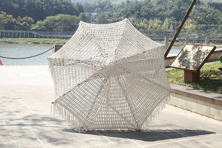 Luxury Outdoor Furniture Wooden Cotton Rope Woven Folding Garden ...