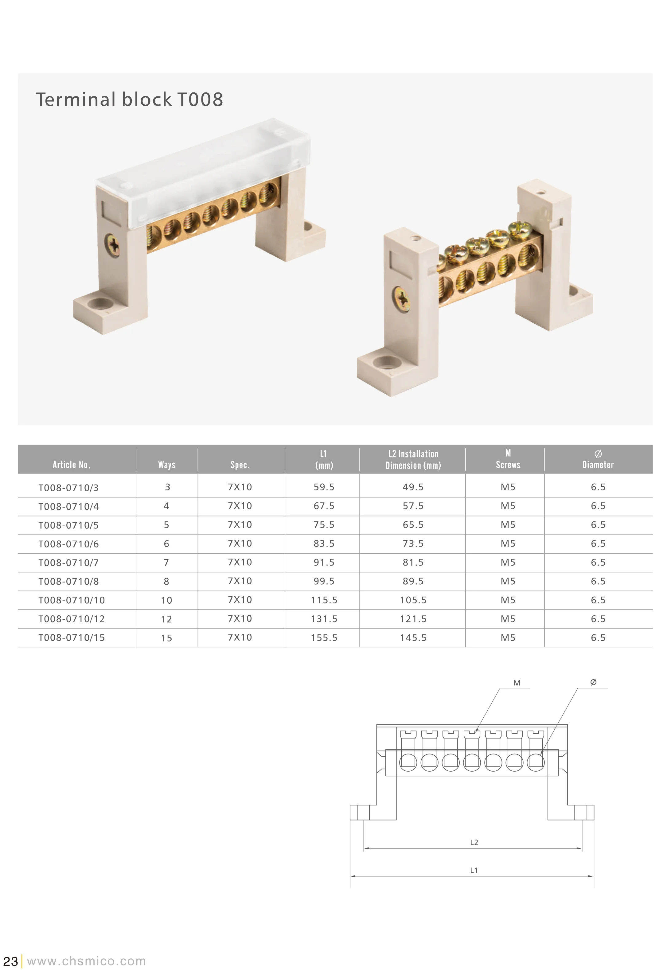Smico T008 Copper Terminal Block Ground Busbar Terminal Blocks| Alibaba.com