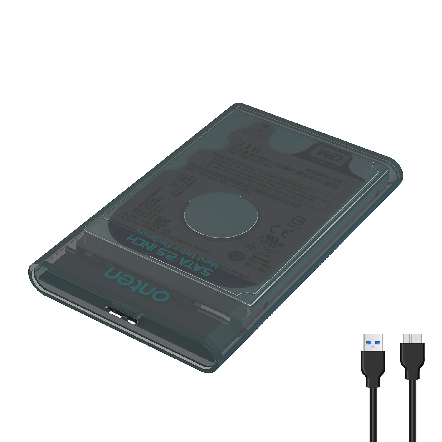 Hard Drive External HDD Enclosure 2.5 Inch USB 3.0 5Gbps SATA HD Box ...
