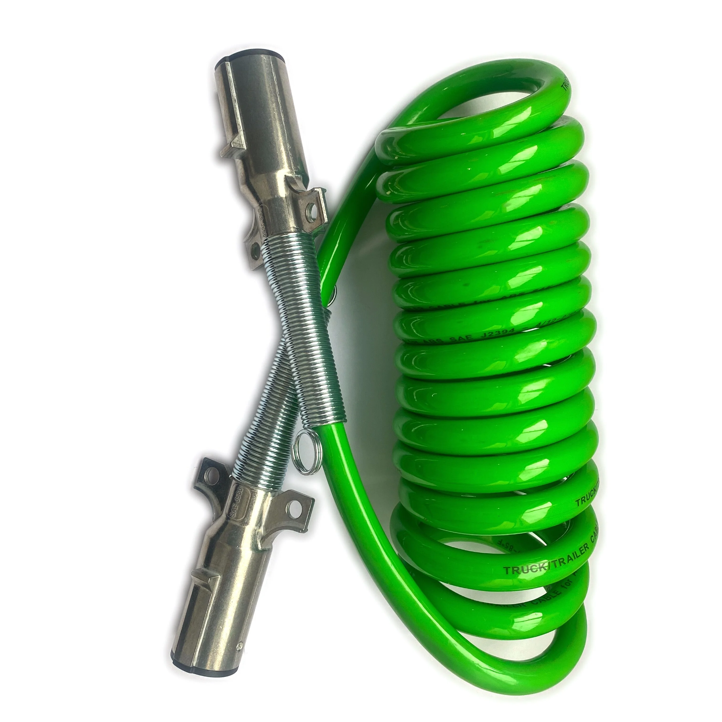 7 Way Coiled Trailer Adapter Cord 7pin ABS Cable Electrical Power 7 ...