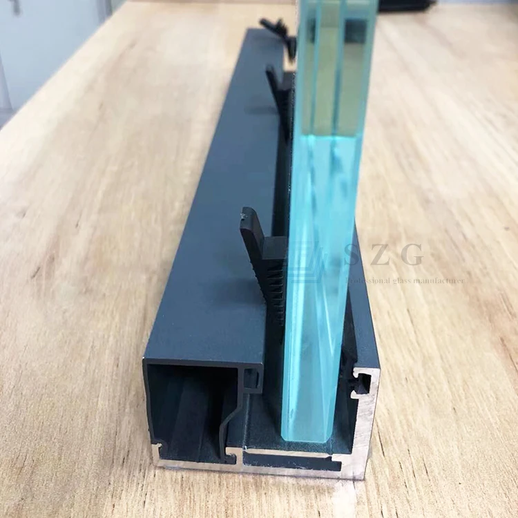 Aluminum U Clamp Frame Profile for 10mm 12mm Glass Partitions