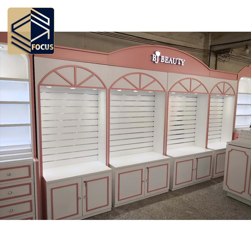 Pink Beauty Salons Store Cosmetic Shop Decoration Design