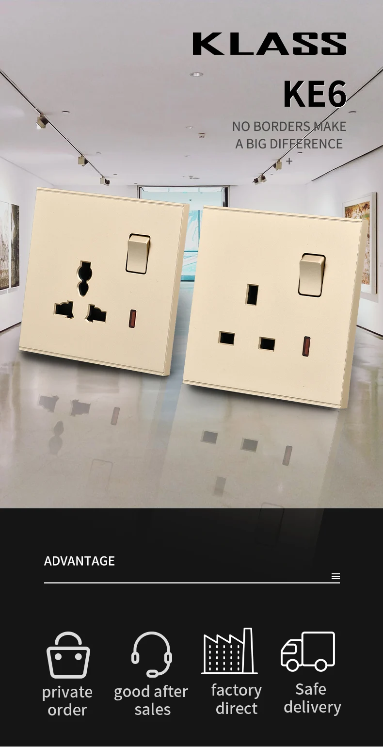 220V-250V Light Switch Electric Power Socket & Wall Switches