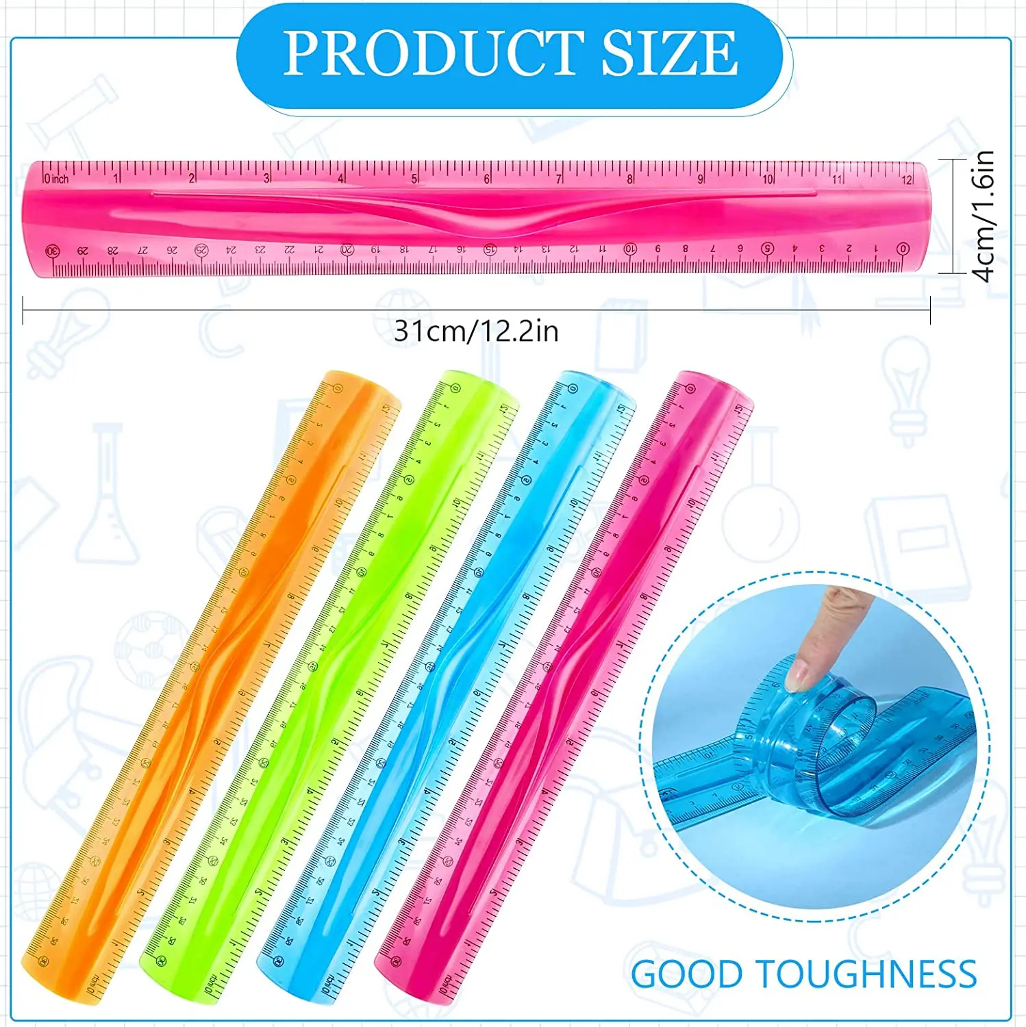 Pvc Material Eco-friendly Bendable Ruler Soft Flexible Ruler For Kids ...