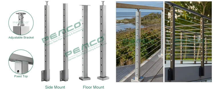 Exterior Black Deck Wire Rope Balustrade Cost - DIY Cable Railing System