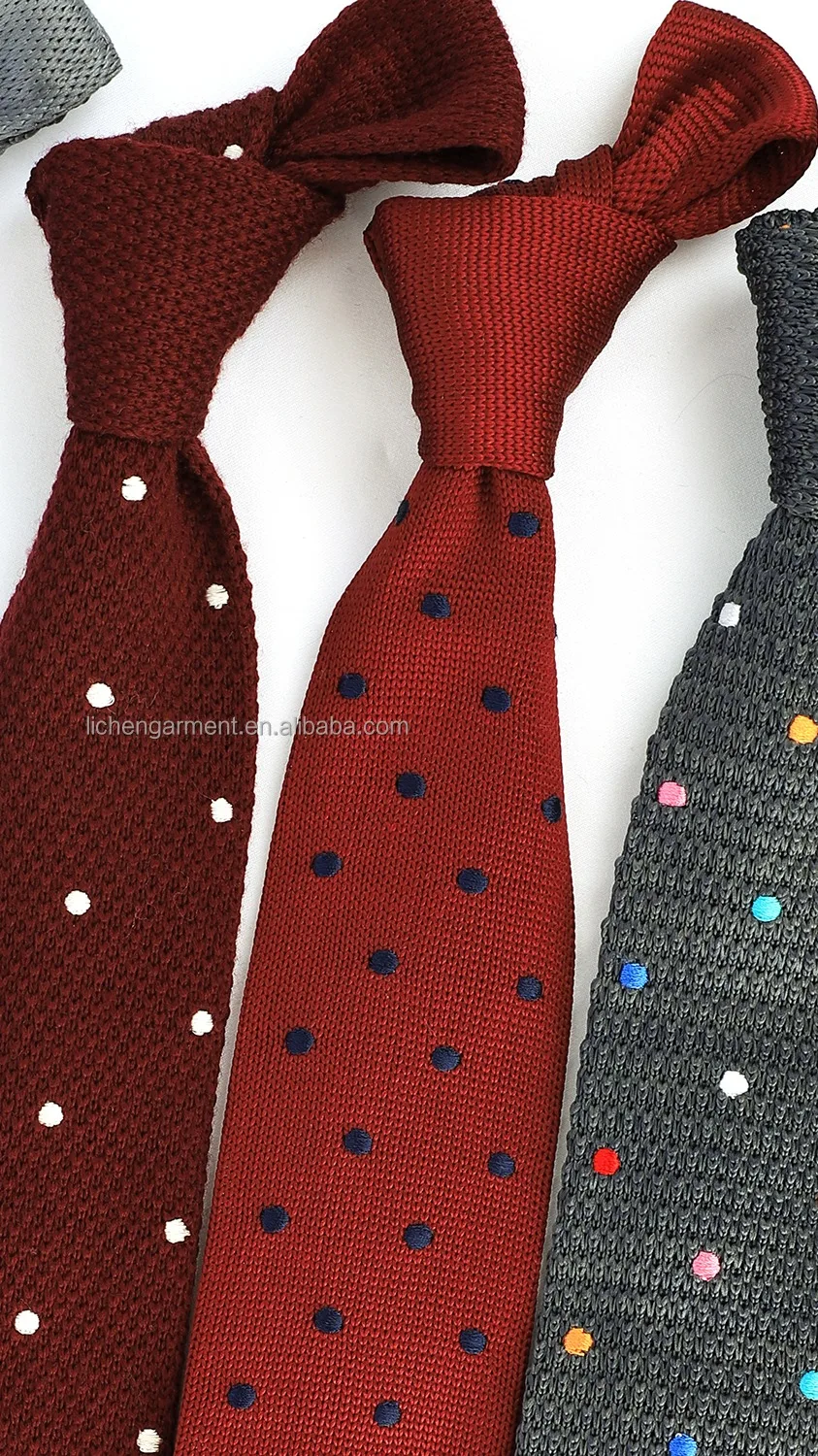 Corbatas Para Hombres Solid Necktie Black Knit Tie Custom Logo Label ...