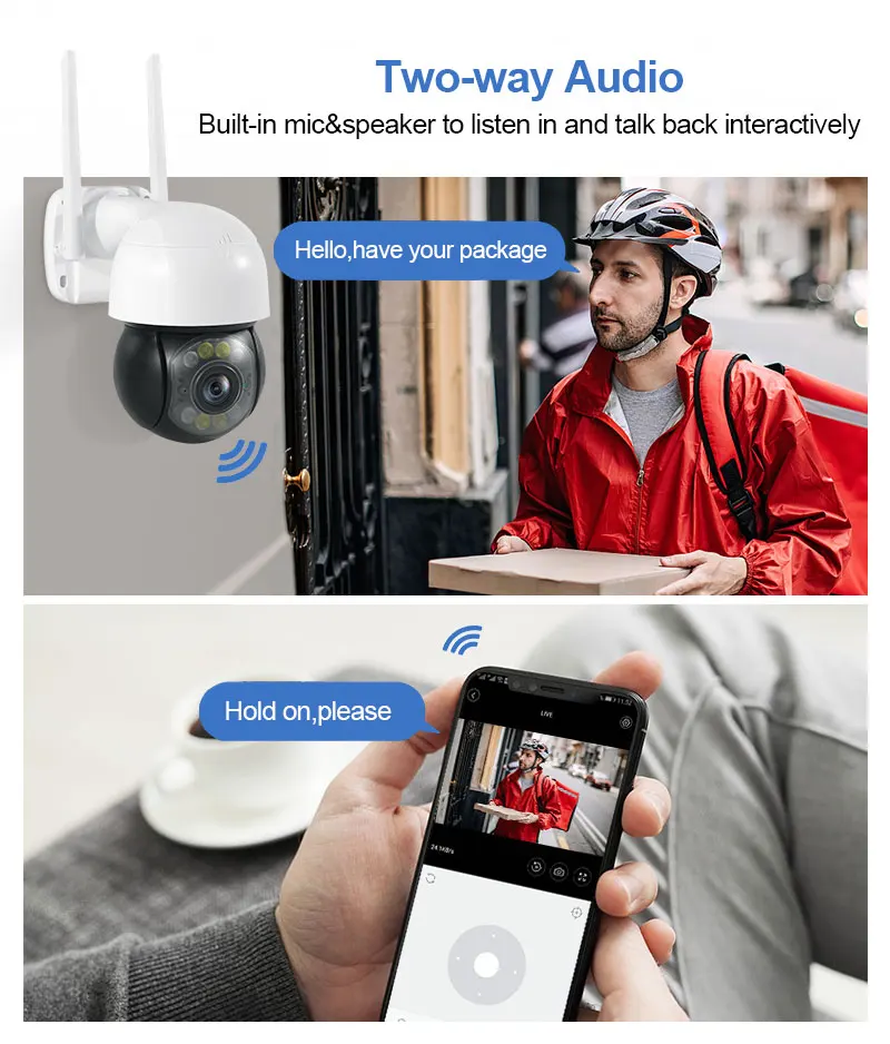 Sectec IP Camera - QC2 Camera with 5MP, Night Vision, & Two-Way Audio