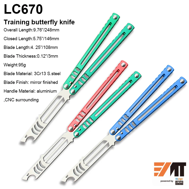 Camping Non-Sharp Blade Tactical Folding Training Knife Aluminum Handle ...