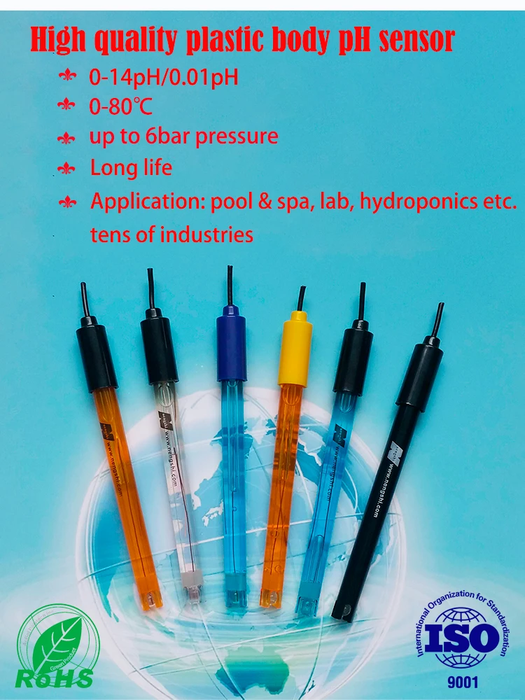 Factory Sales 0-14ph Probe Long Life High Accuracy 12*120mm Ph Sensor ...