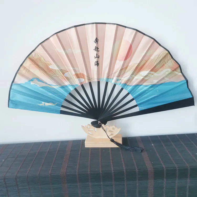 Custom Logo Handle Fans - Durable & Stylish Bamboo Fans