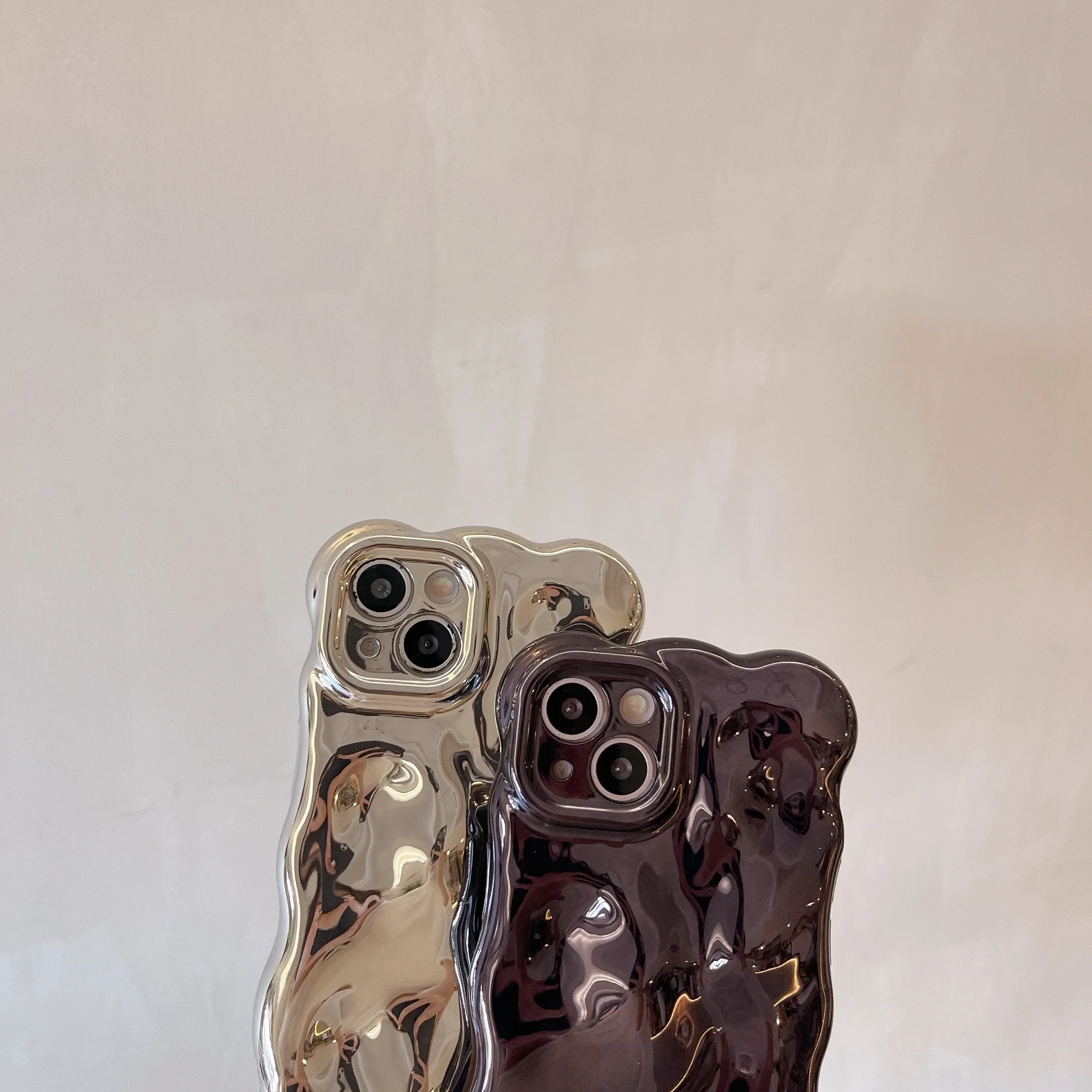 Luxury Wavy 3d Meteorite Texture Plating Silver Case For Iphone 11 12 ...