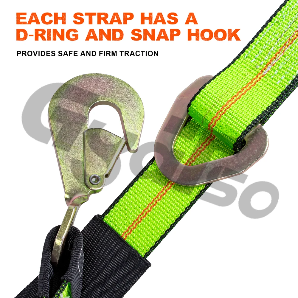 Heavy Duty Recovery Tow Strap With Snap Hooks For Car Hauler - Buy Tow ...