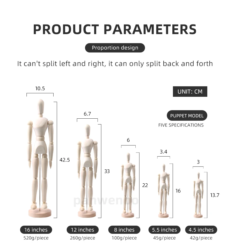 Artist Wooden Manikin for Drawing - Unisex Sketching Model Aid for ...