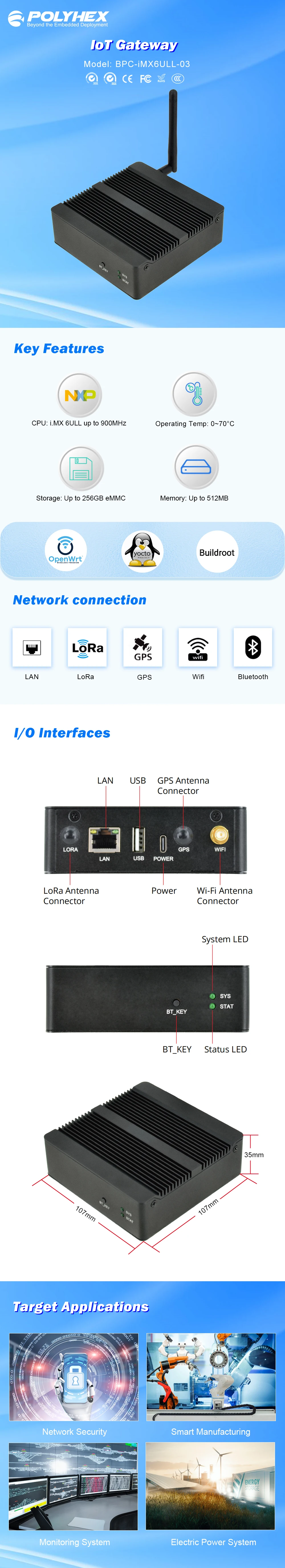 Industrial Box Pc Arm Processor Imx 6ull Mini Pcie Network Security Ai ...