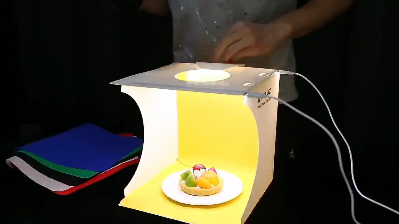 2 Led White Photo Box Puluz 20cm Usb Photo Studio Box With 6 Color Free ...