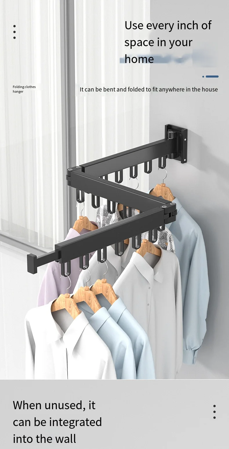 Threefold Space Saving Aluminum Folding Clothes Hanger Laundry ...
