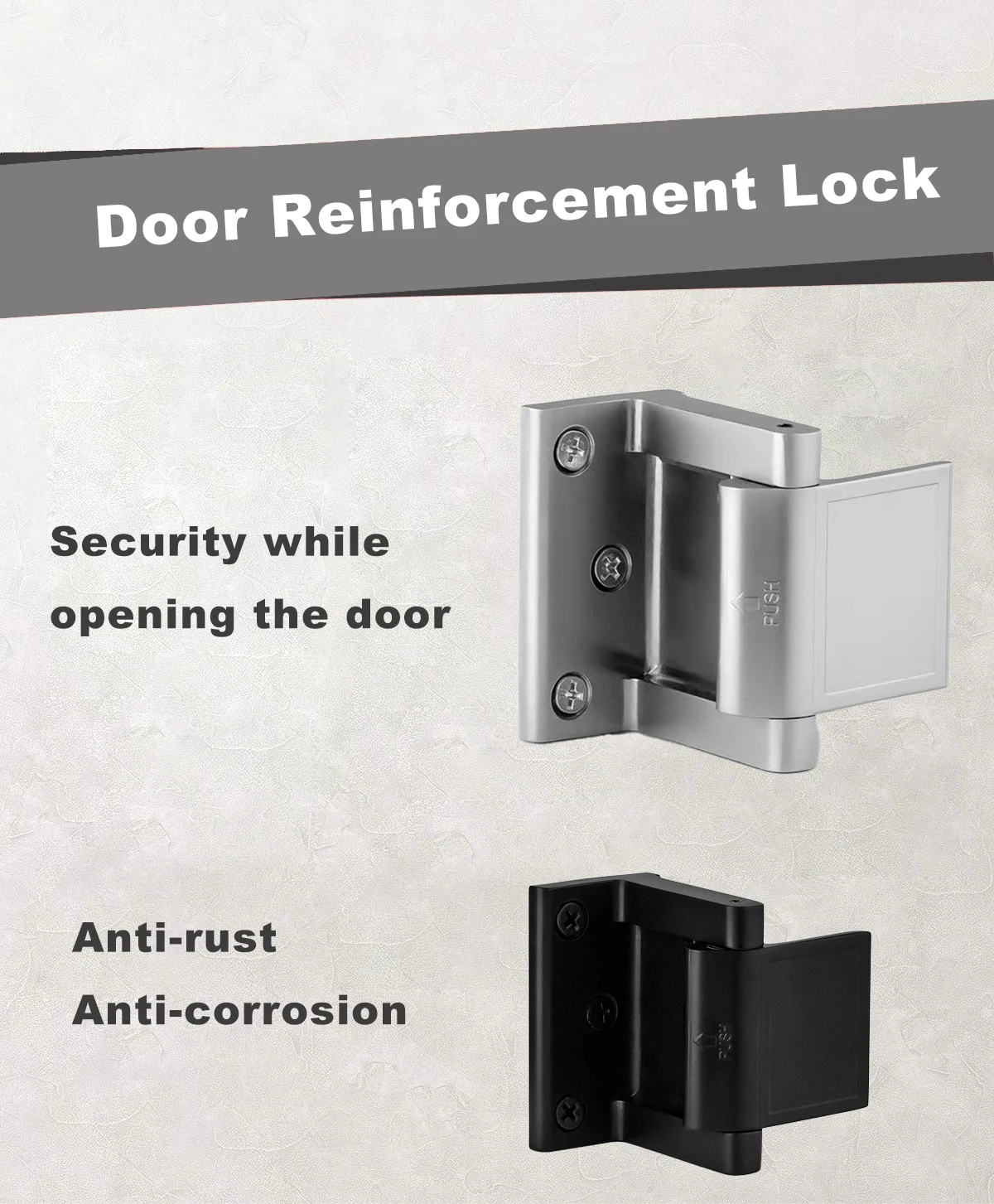 Zinc Alloy Hotel Security Privacy Door Latch Night Lock Inward Swinging ...