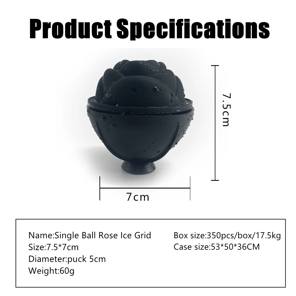 Manjia Rose Ice Cube Stackable with Tight Silicone Seal Novelty Drink ...