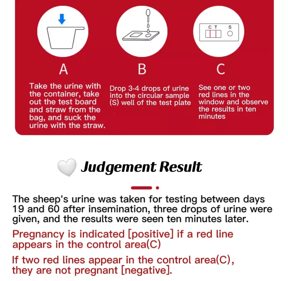 Great-farm HCG Sheep Goat Rapid Strip Pregnancy Test Kit