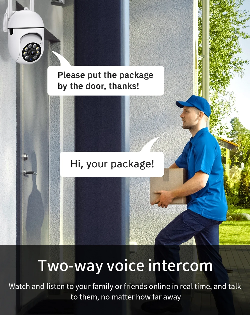 360 Degree Rotated CCTV Camera HD 1080P with Night Vision