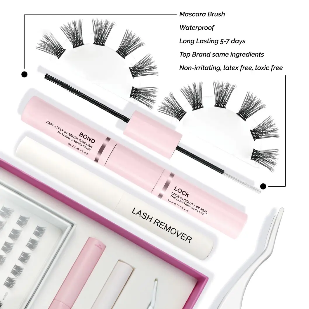 Diy Lash Clusters Kit With Bottom Lashes C D Curl Volume At Home Beauty ...