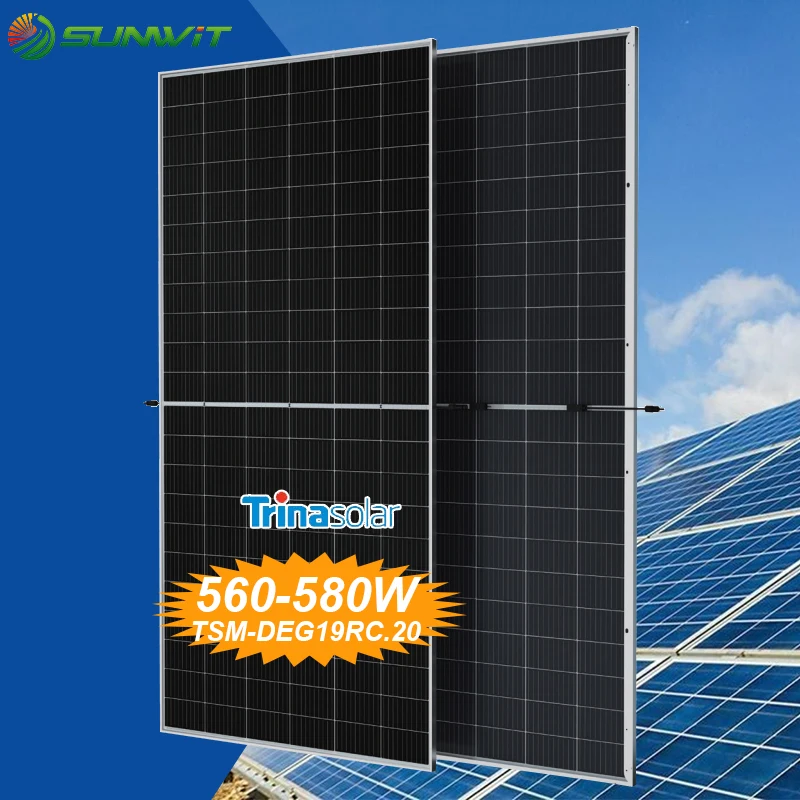 Trina Vertex Trina 555w 560w 565w 570w 575w Bifacial Double-glass Monocrystalline Tsm-deg19rc.20 ...