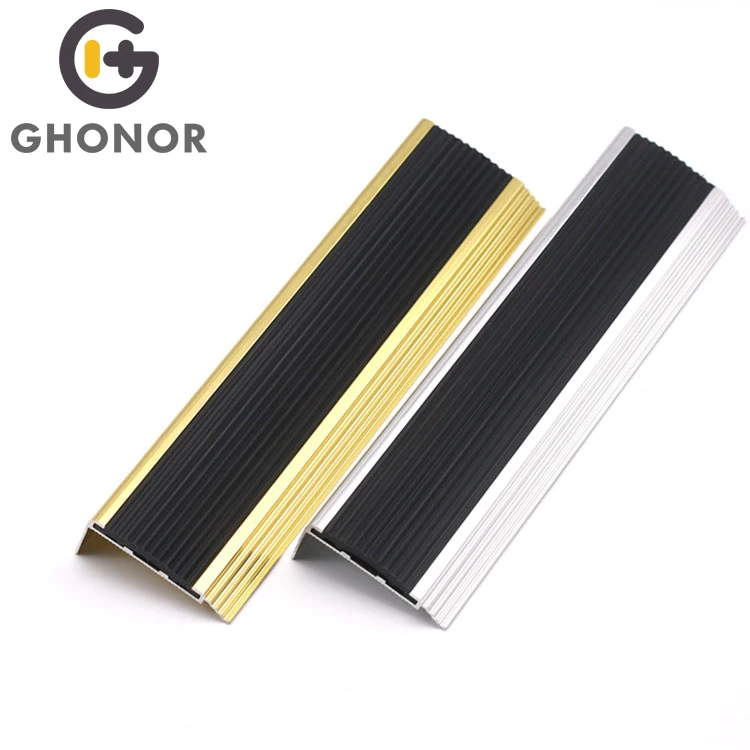 Aluminum Tile Edging Rubber Anti Slip Curved Stair Nosing In Tiles For ...