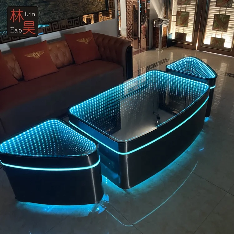 Modern Black Stainless Steel KTV Bar Lounge Table