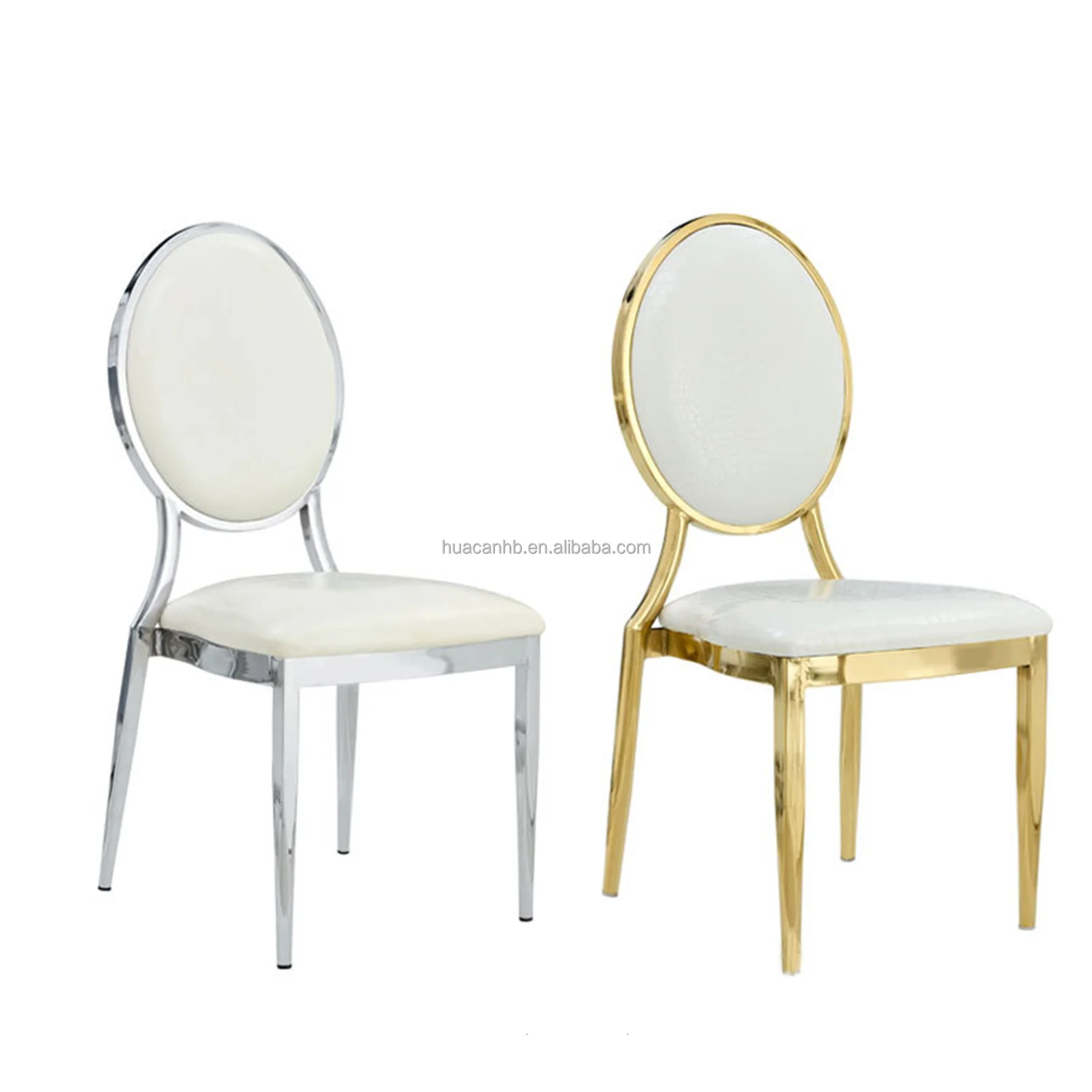 Hollow Oval Back Gold Leg Chairs, Upholstered Seat Padded Hole Back ...