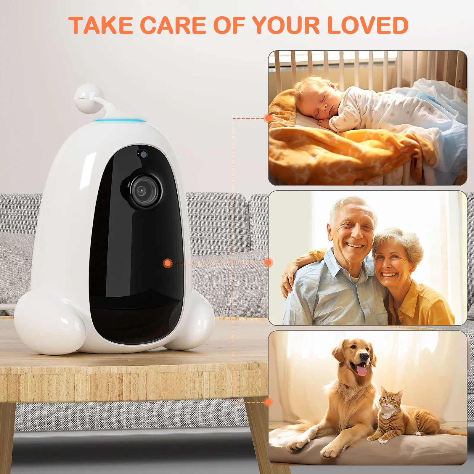 Home Security Cameras Baby Monitoring Camera Two-way Audio Video Nanny ...