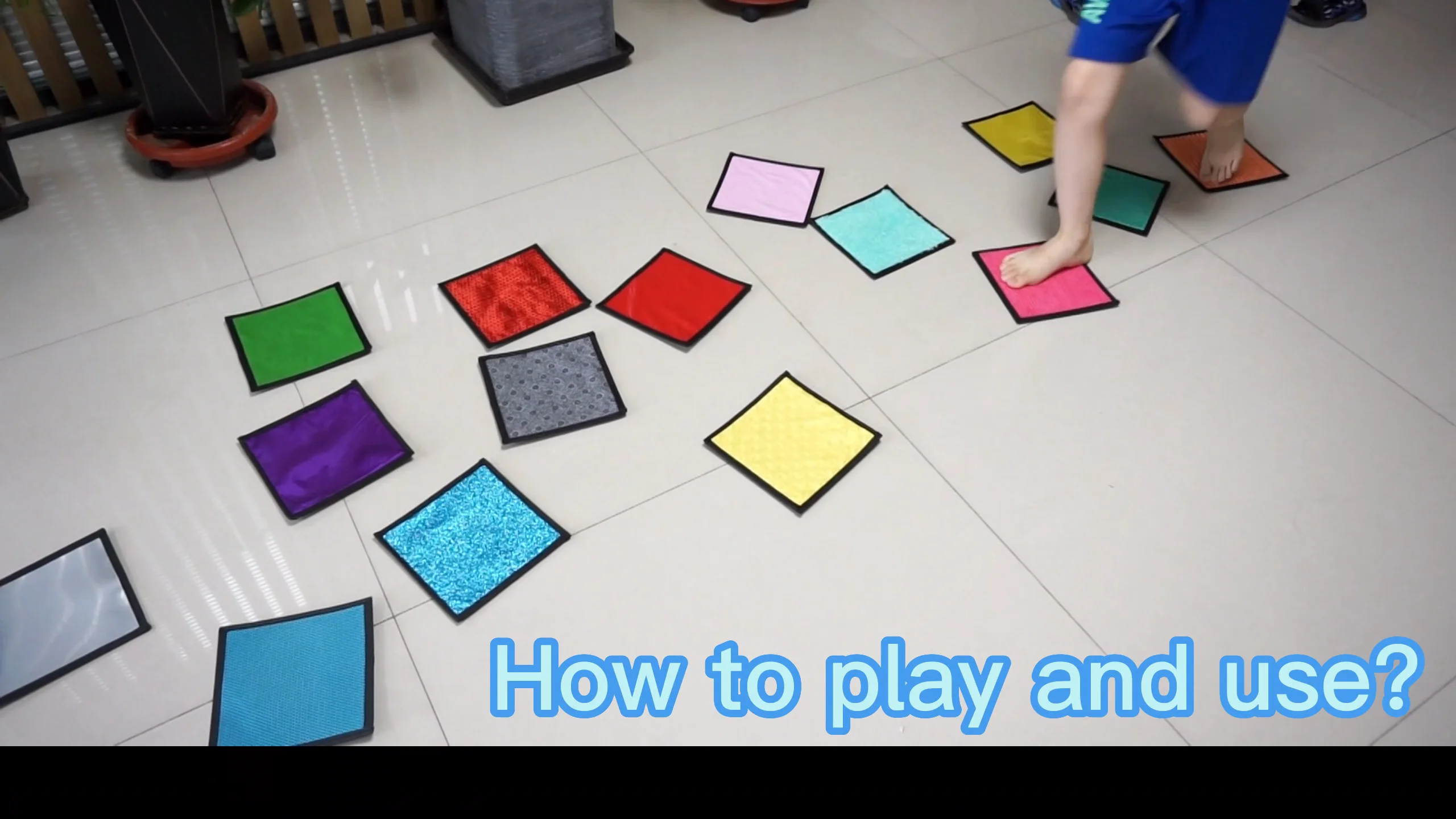 Custom Square 8 Set Sensory Mini Assorted Textured Floor Play Sequins ...