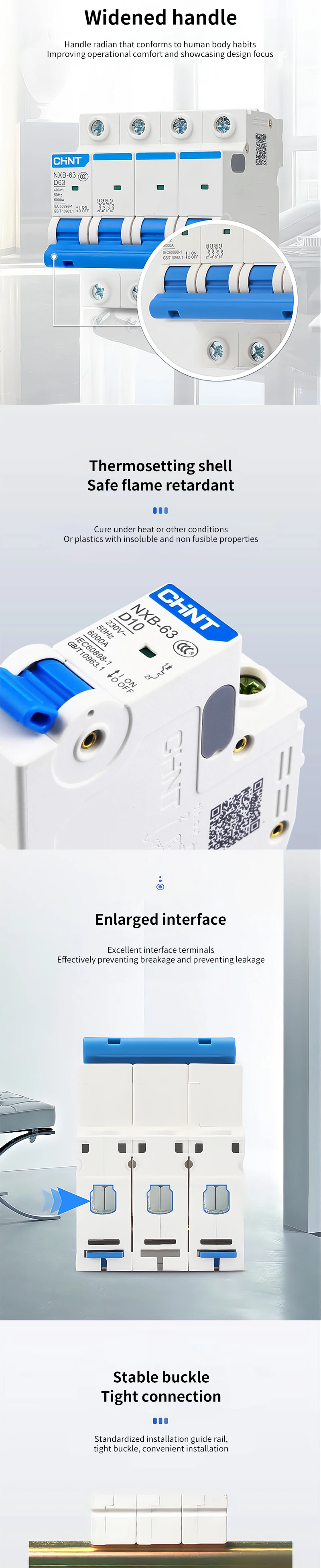 CHINT NXB D Type MCB 1P - Reliable 220V Circuit Breaker