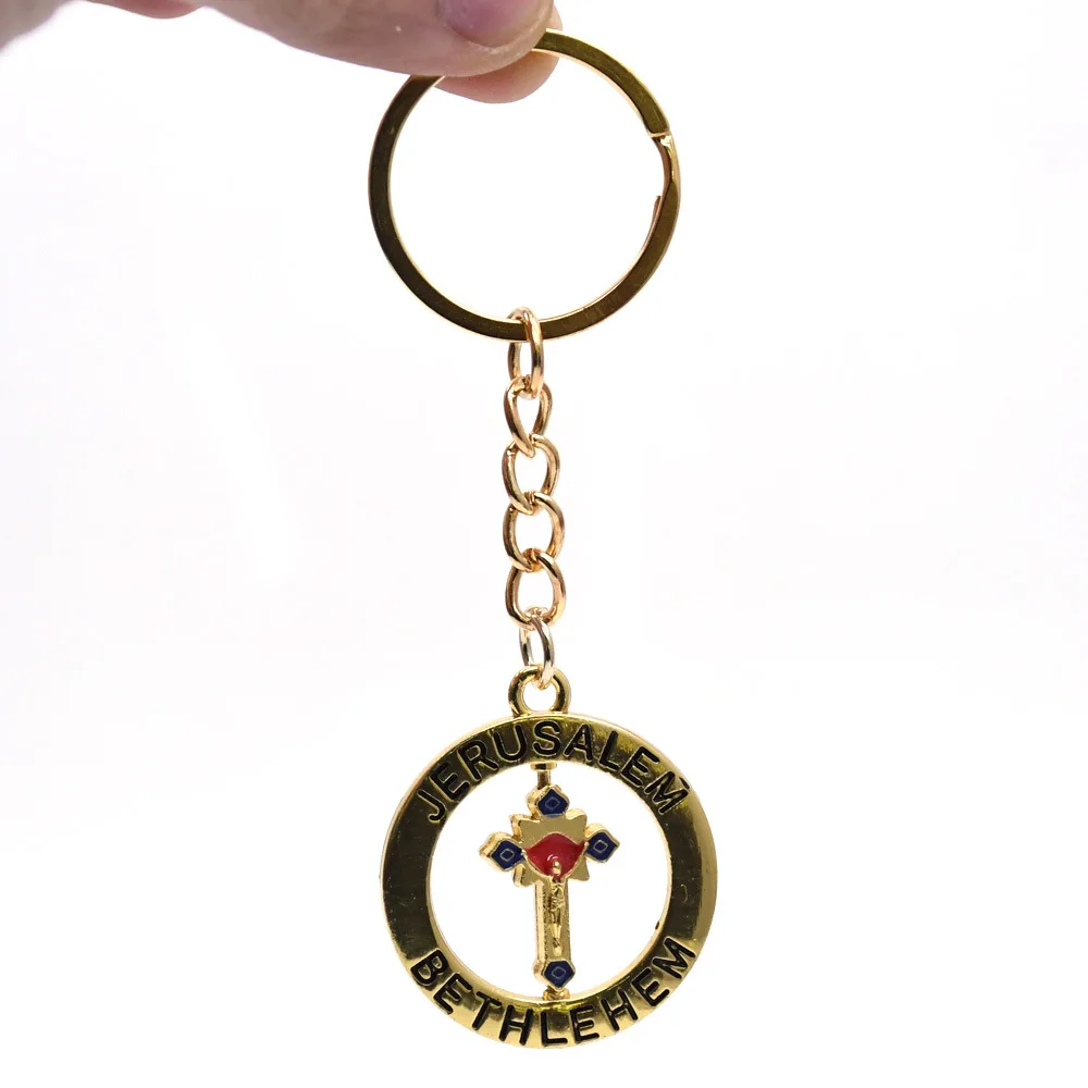 Jerusalem Key Chain Jesus Cross Key Ring Holy Object Christmas Festival ...
