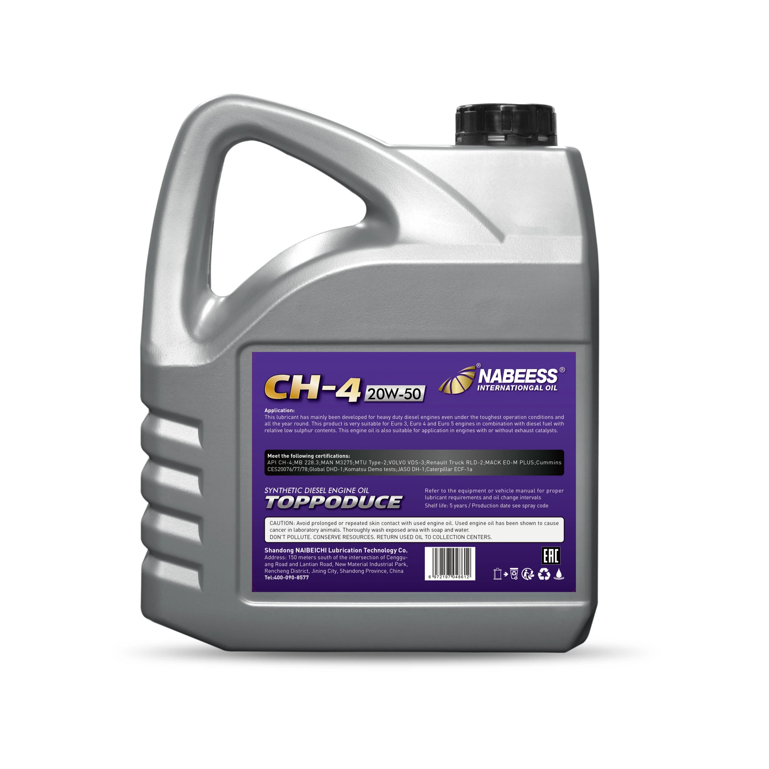 CH-4 4L Certified Lubricant Diesel Engine Oil 20W50 SAE 50 Fast Shipping for Engine Protection ...
