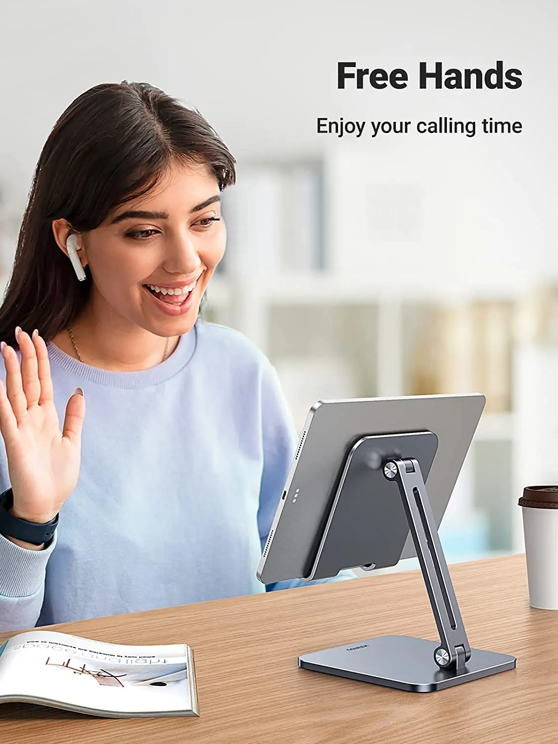 UGREEN Adjustable Aluminum Tablet Stand Holder - Portable Foldable Dock ...