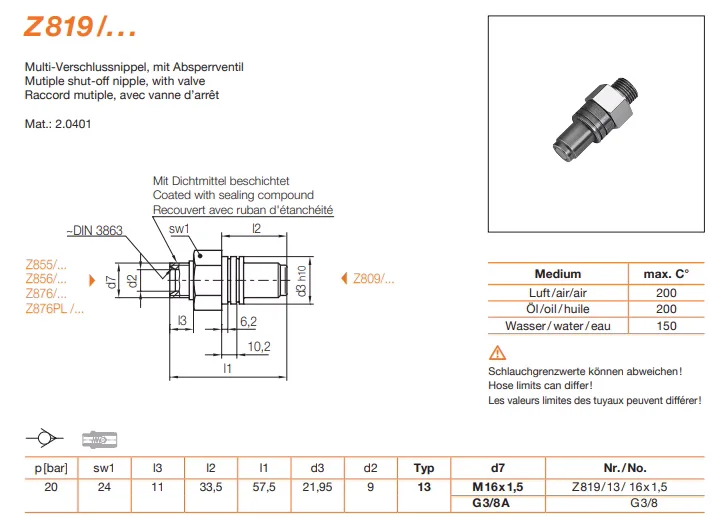 HASCO Brass Water Transport Blind Plug Automation Z809 Z819